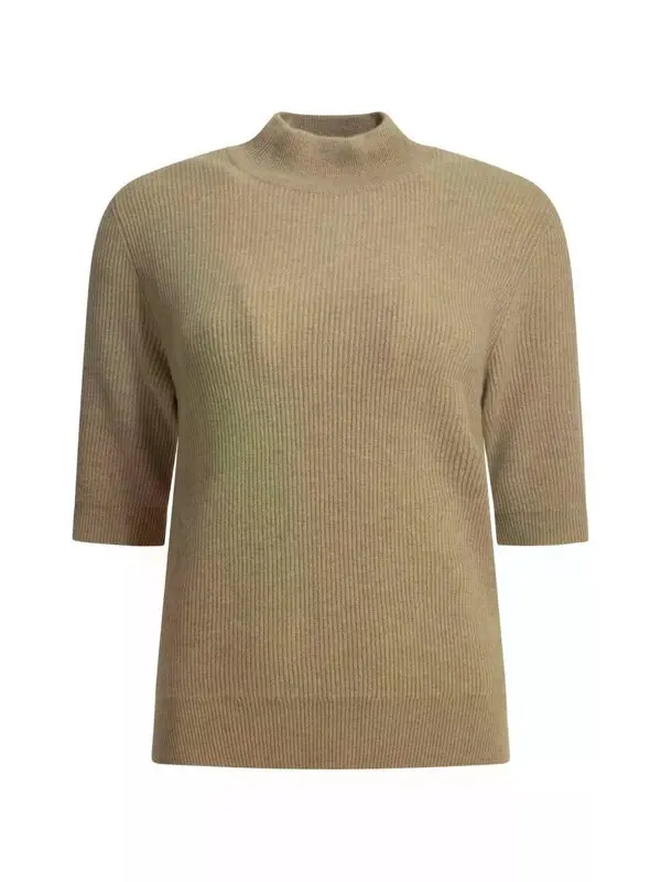 Brunello Cucinelli Ribbed Short-sleeve Sweater - Brown