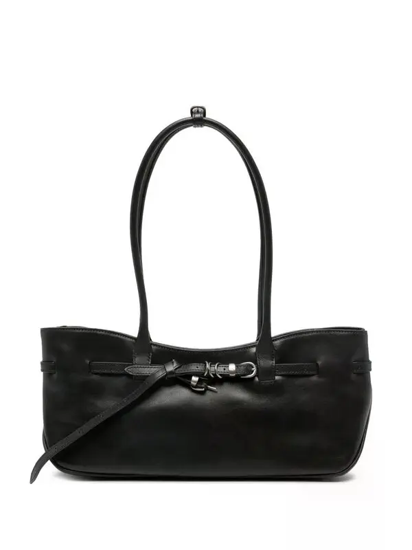 MARGESHERWOOD Buckle-detail Leather Shoulder Bag - Black