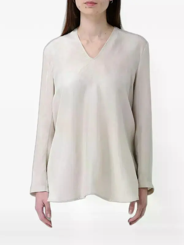 Ter Et Bantine V-neck Long-sleeve Blouse - Neutrals