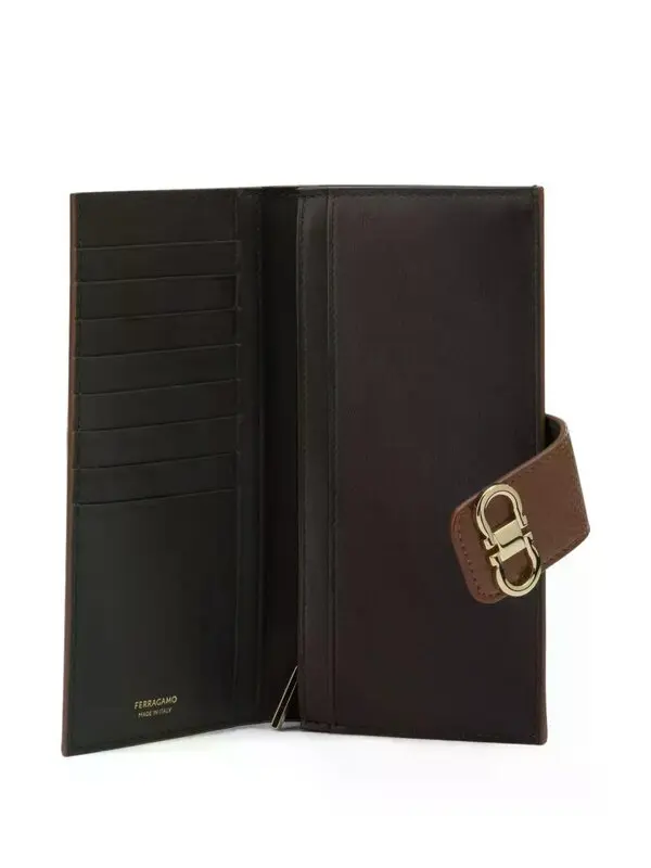 FERRAGAMO Gancini Continental Pebbled Leather Wallet