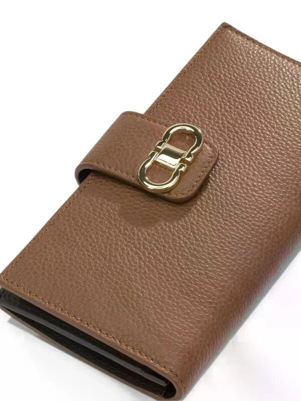 FERRAGAMO Gancini Continental Pebbled Leather Wallet