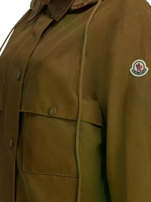 Moncler Corduroy-collar Hooded Jacket