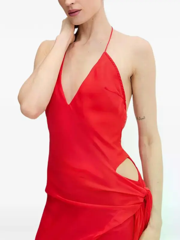 Bardot Cyrel Cut-out Halterneck Maxi Dress - Red