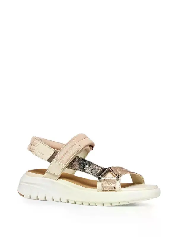 Geox Flextride S Metallic-finish Touch-strap Sandals