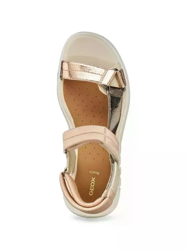 Geox Flextride S Metallic-finish Touch-strap Sandals