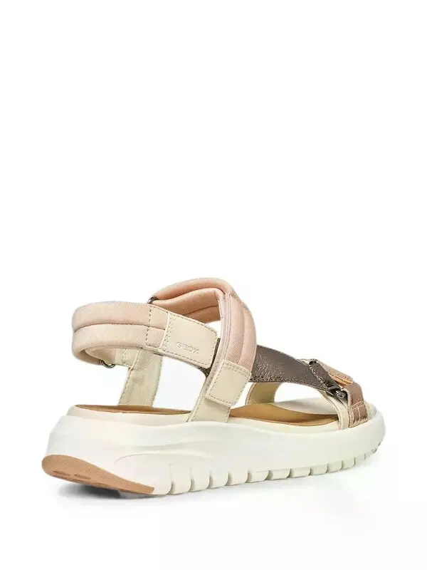 Geox Flextride S Metallic-finish Touch-strap Sandals