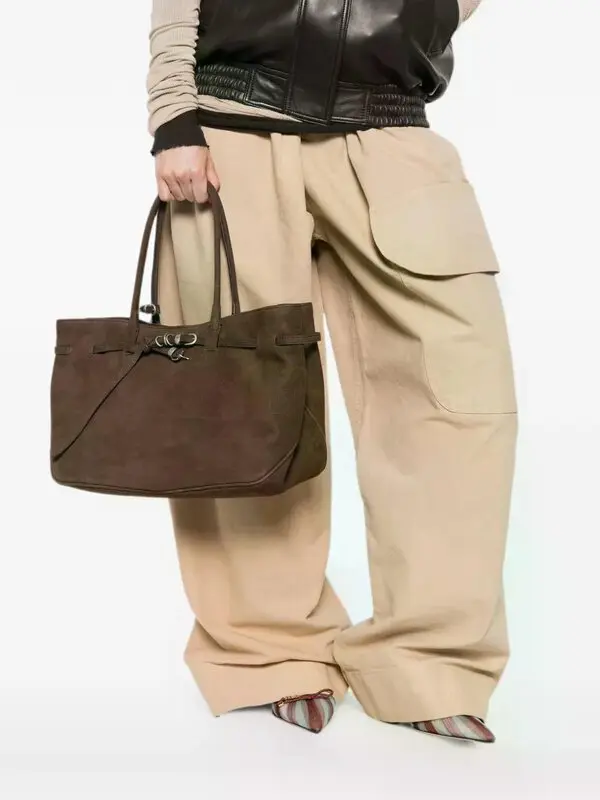 MARGESHERWOOD Buckled Suede Tote Bag
