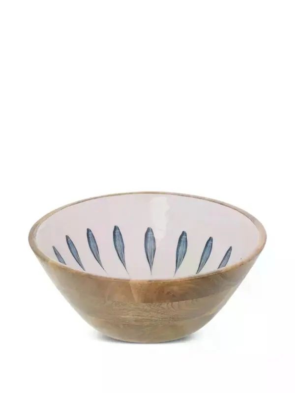 J-LINE Fish-print Wooden Bowl - Brown