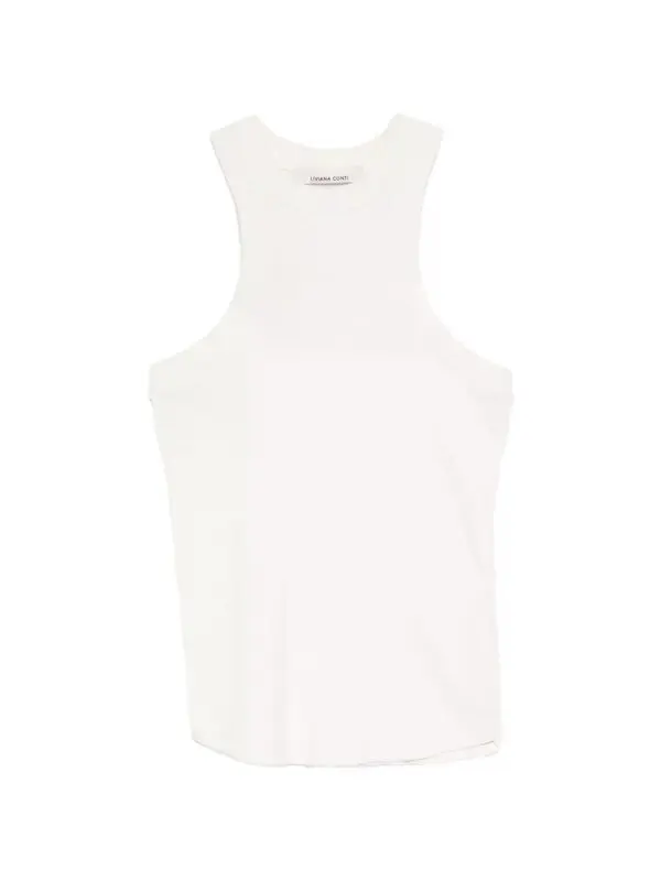 Liviana Conti Ribbed-knit Racerback Top - White