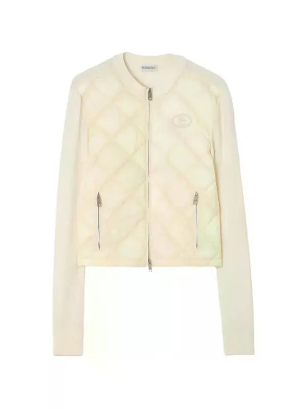 Burberry Quilted Nylon And Wool Jacket - Neutrals