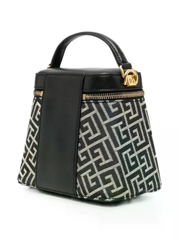 Balmain Monogram-pattern Padlock Mini Bag