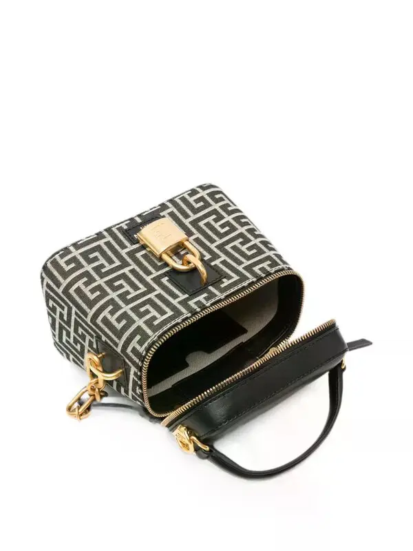 Balmain Monogram-pattern Padlock Mini Bag