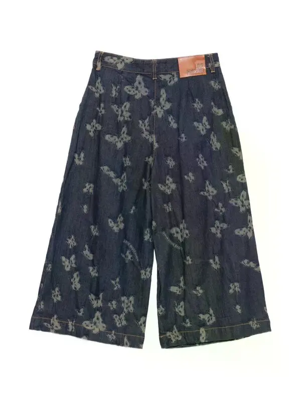 Moschino Butterfly-print Cropped Jeans