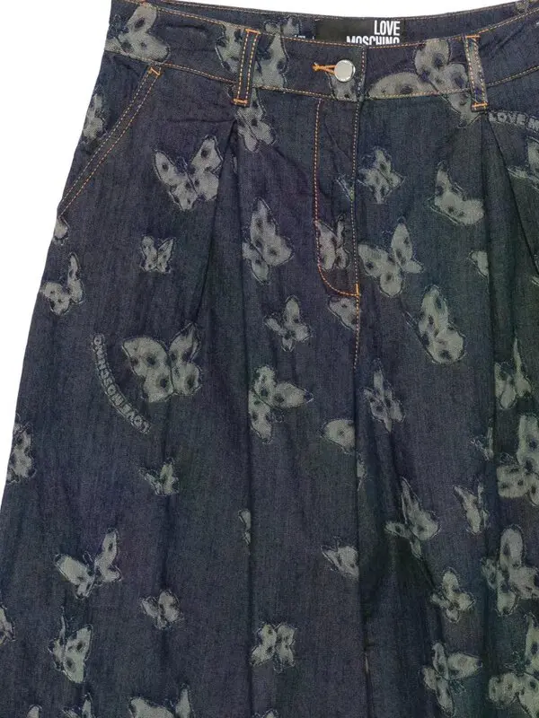 Moschino Butterfly-print Cropped Jeans