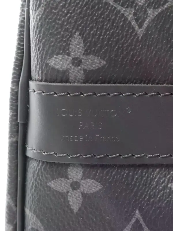 LOUIS VUITTON 2016-2026 Monogram Eclipse Keepall Bandouliere 55 Travel Bag - Black