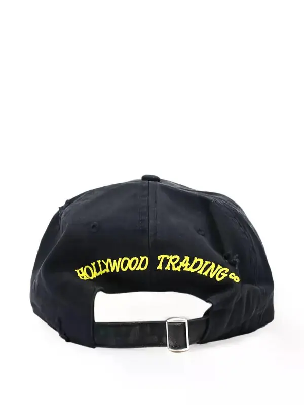 HTC LOS ANGELES Distressed Embroidered Baseball Cap - Black