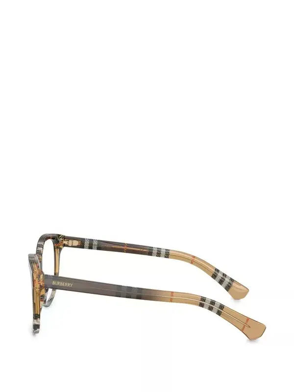 Burberry Check-pattern Round-frame Glasses
