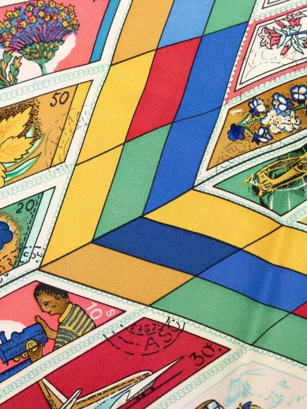 Hermès 20th Century Correspondance Silk Scarf 90 Scarves