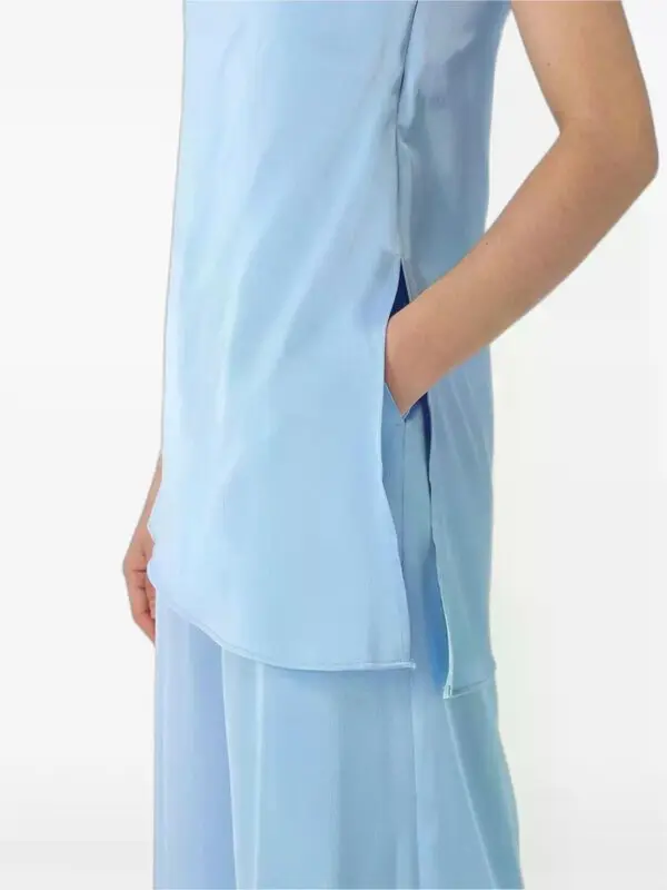 HANITA Asymmetric Strapless Top - Blue