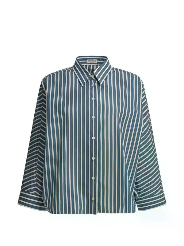 Brunello Cucinelli Striped Shirt - Blue