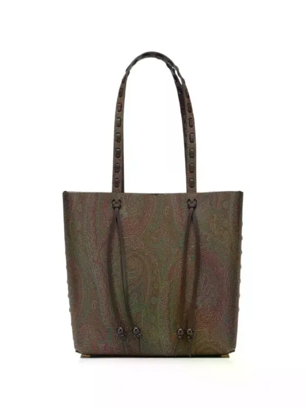Etro Paisley-print Whipstitch-trim Shoulder Bag - Brown