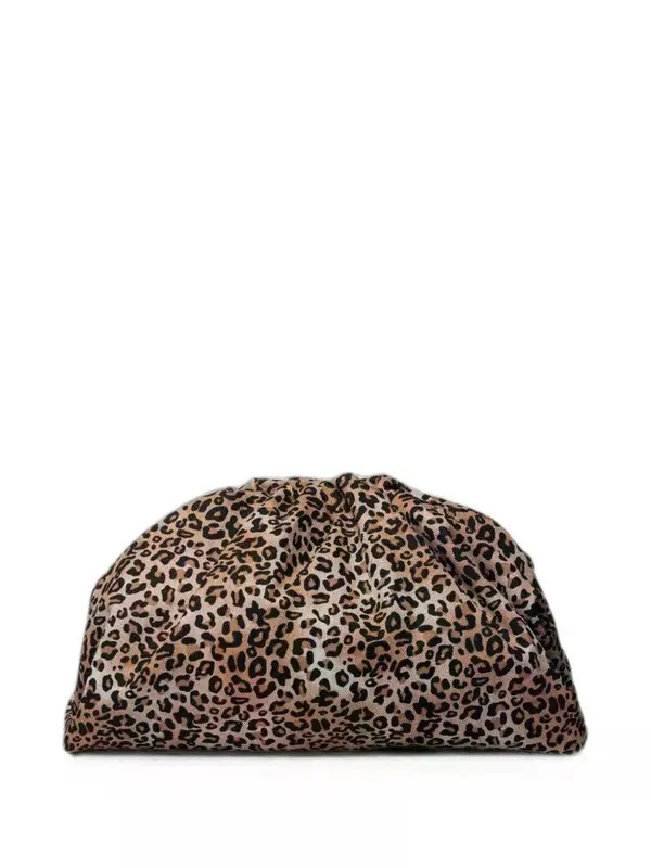 SECRET PON-PON Capri Patch-detail Leopard-print Clutch Bag