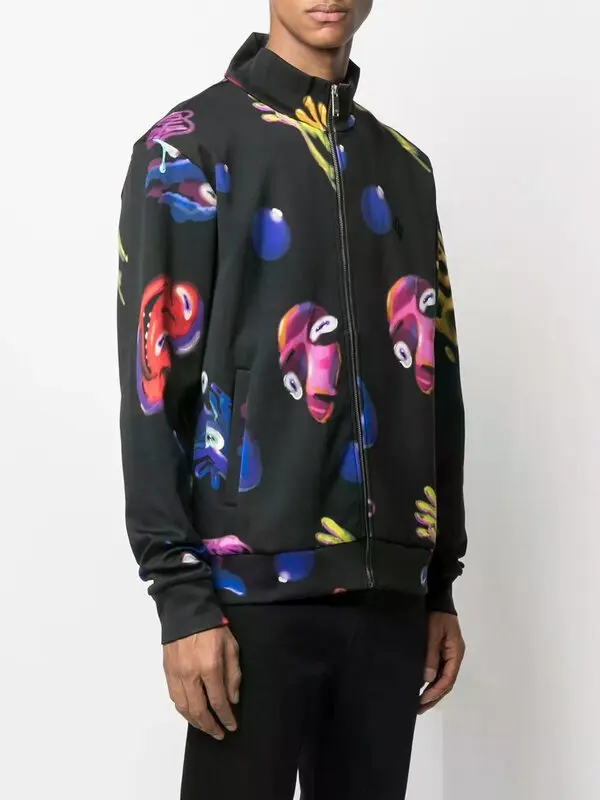 COUNTY OF MILAN Crazy Faces Print Jacket