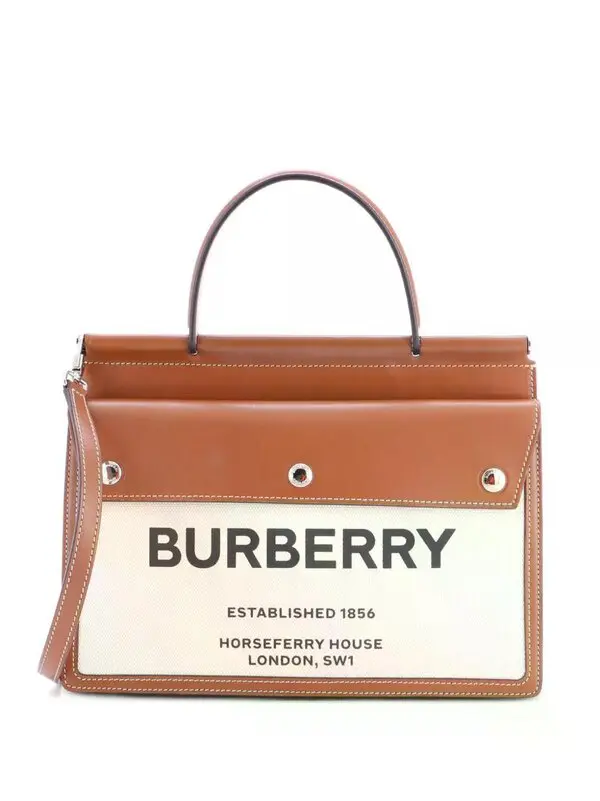 Burberry Horseferry Print Canvas And Leather Shoulder Bag