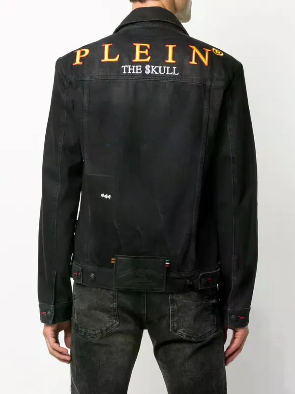 Philipp Plein Outline Skull Denim Jacket