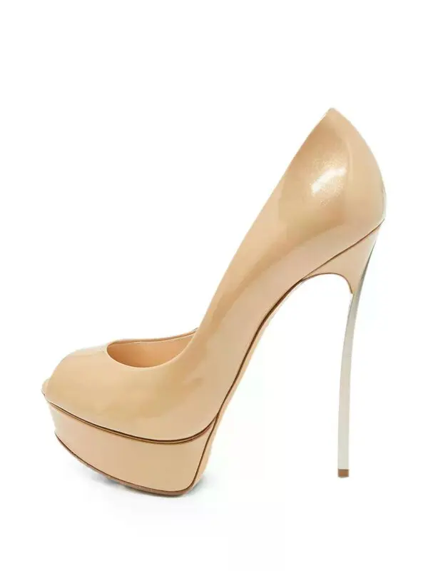 Casadei Blade Peep-toe Pumps - Neutrals