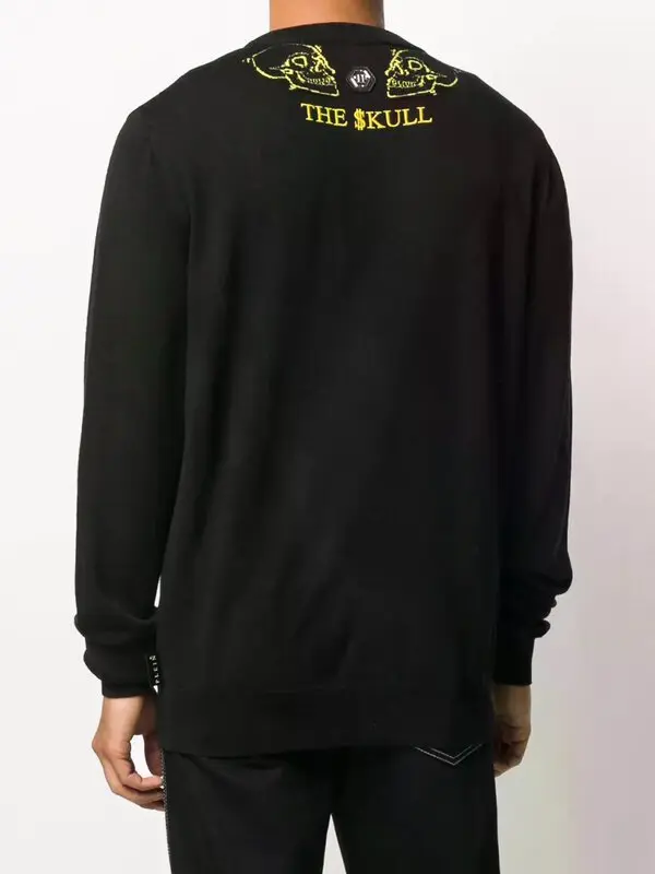 Philipp Plein Logo Skull Embroidered Sweatshirt