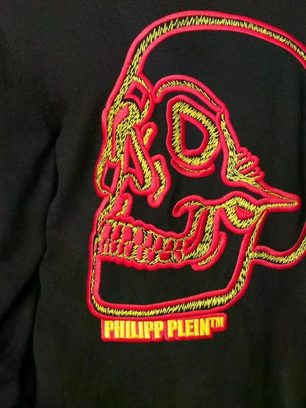 Philipp Plein Logo Skull Embroidered Sweatshirt