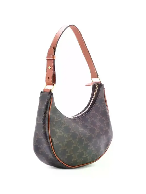 Celine Ava Bag Triomphe Coated Canvas Hobo Bag - Brown
