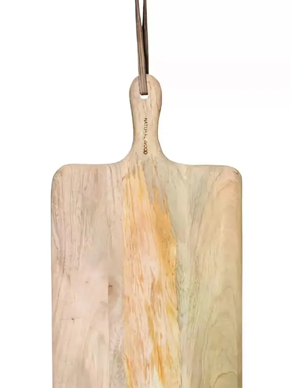 CU I SEEYOU Leather-strap Wooden Chopping Board