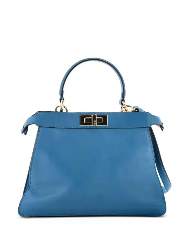 Fendi Peekaboo Iseeu Bag Leather Medium Satchel - Blue