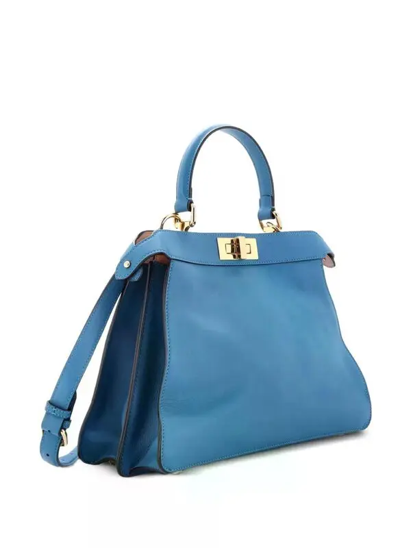 Fendi Peekaboo Iseeu Bag Leather Medium Satchel - Blue