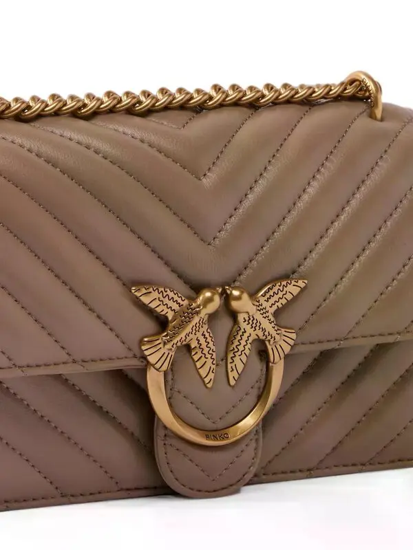 Pinko Chevron-quilted Love Birds Shoulder Bag