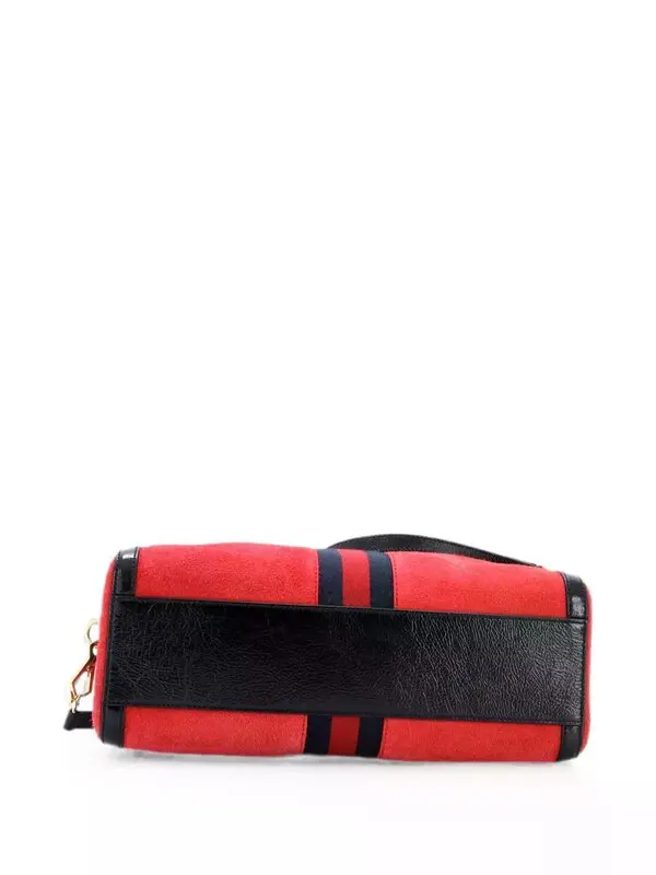 Gucci Ophidia Boston Bag Suede Medium Satchel - Red
