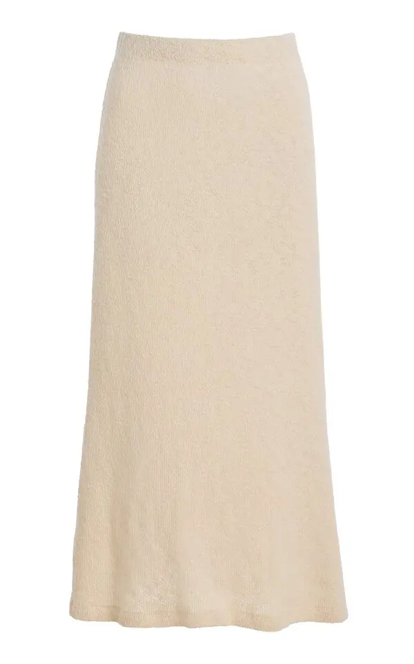 ANEMOS The Rey Crochet-knit Midi Skirt - White