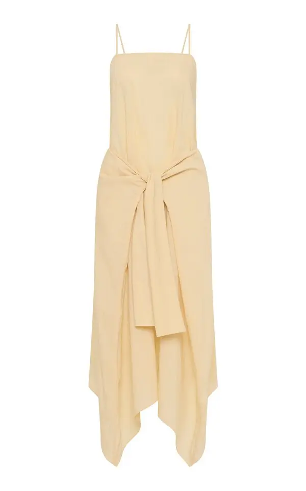 ST. AGNI Relaxed Cotton-blend Midi Dress - Neutral