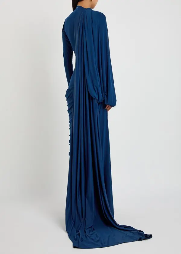 DEME The Settle Draped Asymmetric Stretch-jersey Gown