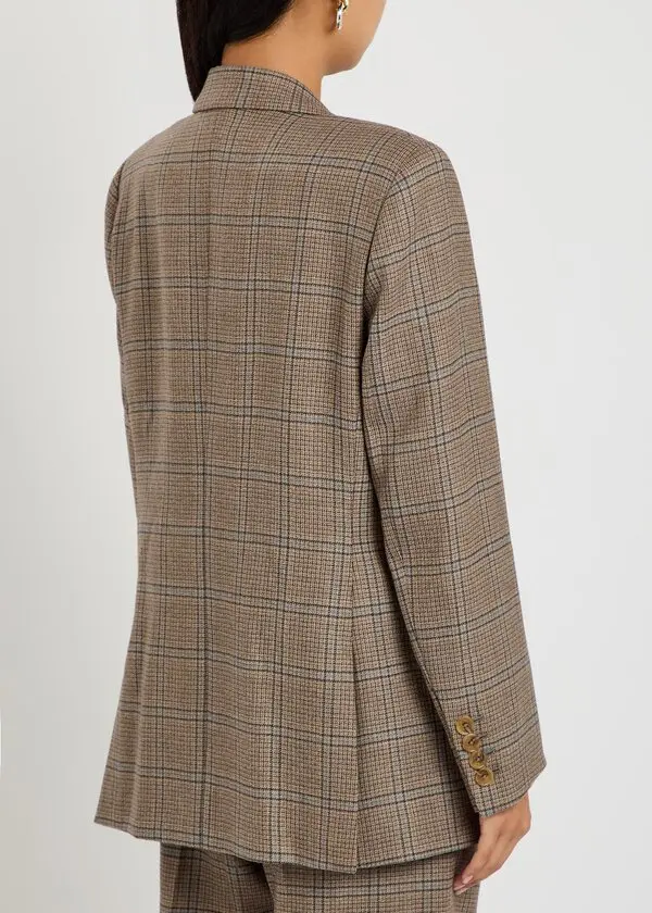 BLAZÉ MILANO Everynight Checked Double-breasted Wool Blazer