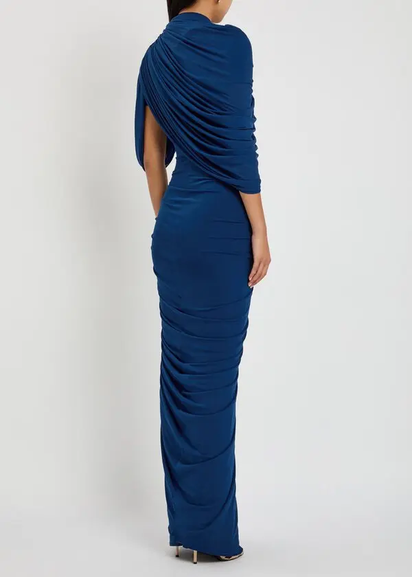 DEME The Beth Draped Stretch-tulle Gown