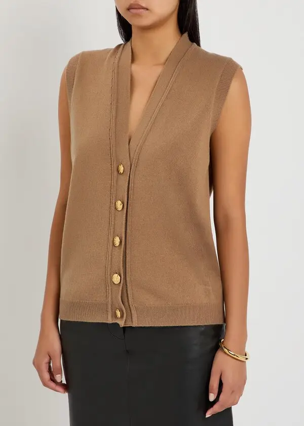 BLAZÉ MILANO Highland Wool And Cashmere-blend Vest - Brown