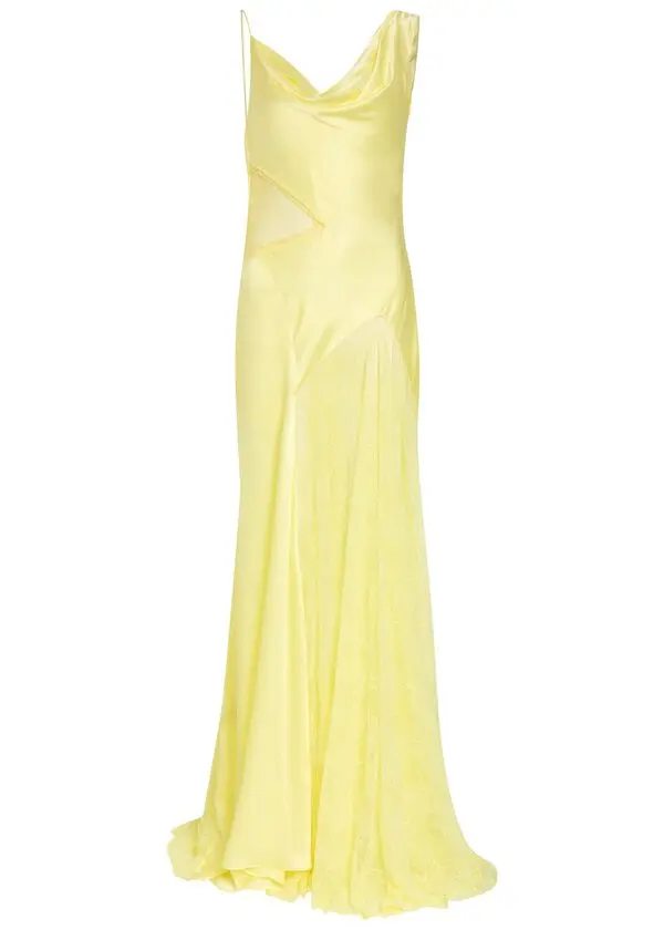 DEME Bijou Lace And Silk Maxi Dress