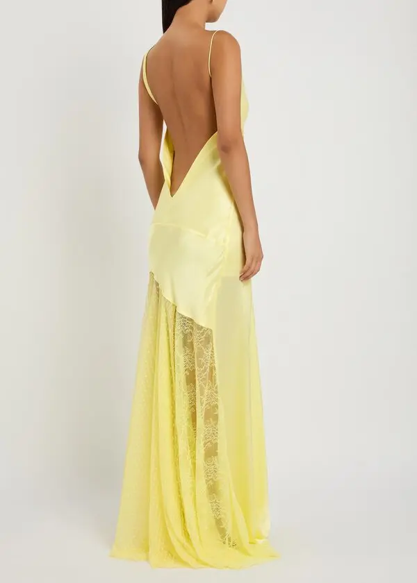 DEME Bijou Lace And Silk Maxi Dress