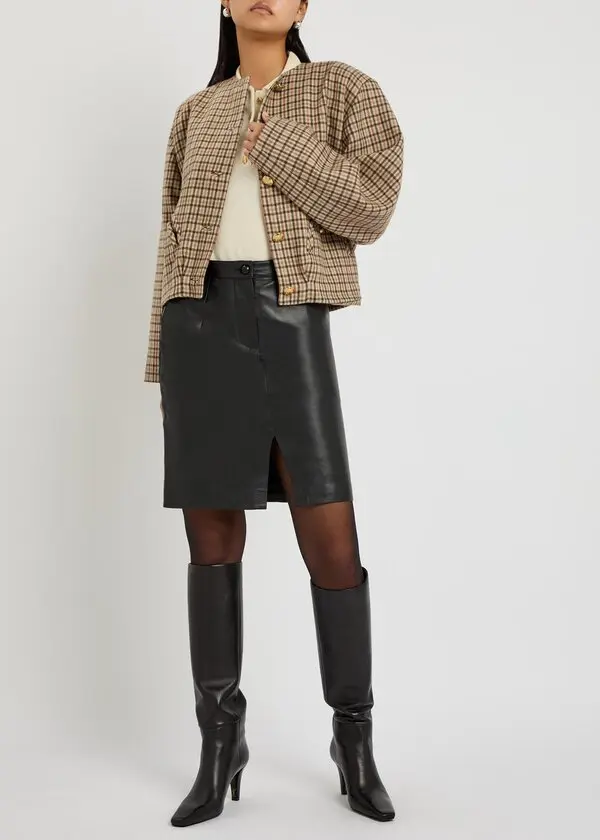 BLAZÉ MILANO Popeye Leather Knee-length Skirt