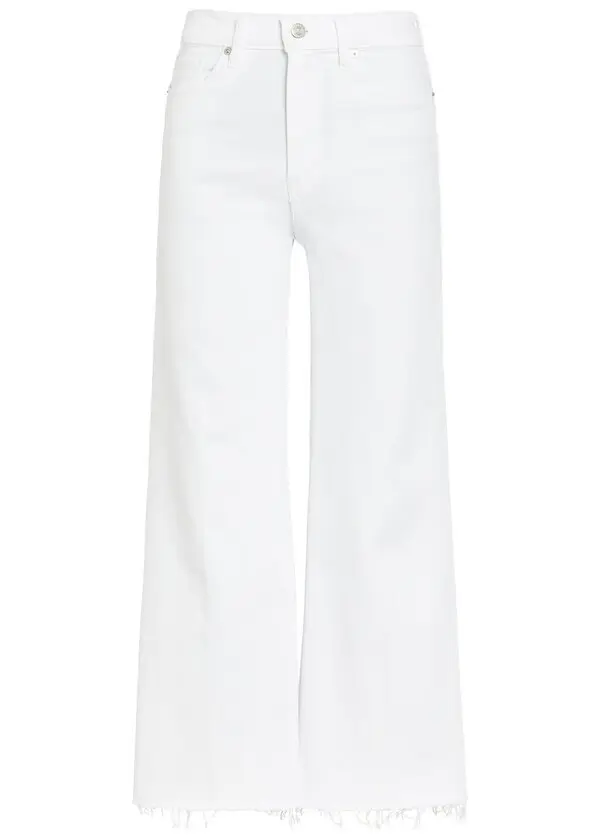 FRAME Le Slim Palazzo Cropped Wide-leg Jeans - White