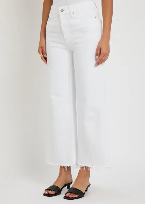 FRAME Le Slim Palazzo Cropped Wide-leg Jeans - White