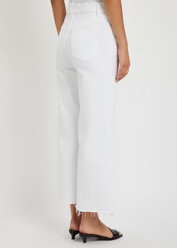 FRAME Le Slim Palazzo Cropped Wide-leg Jeans - White